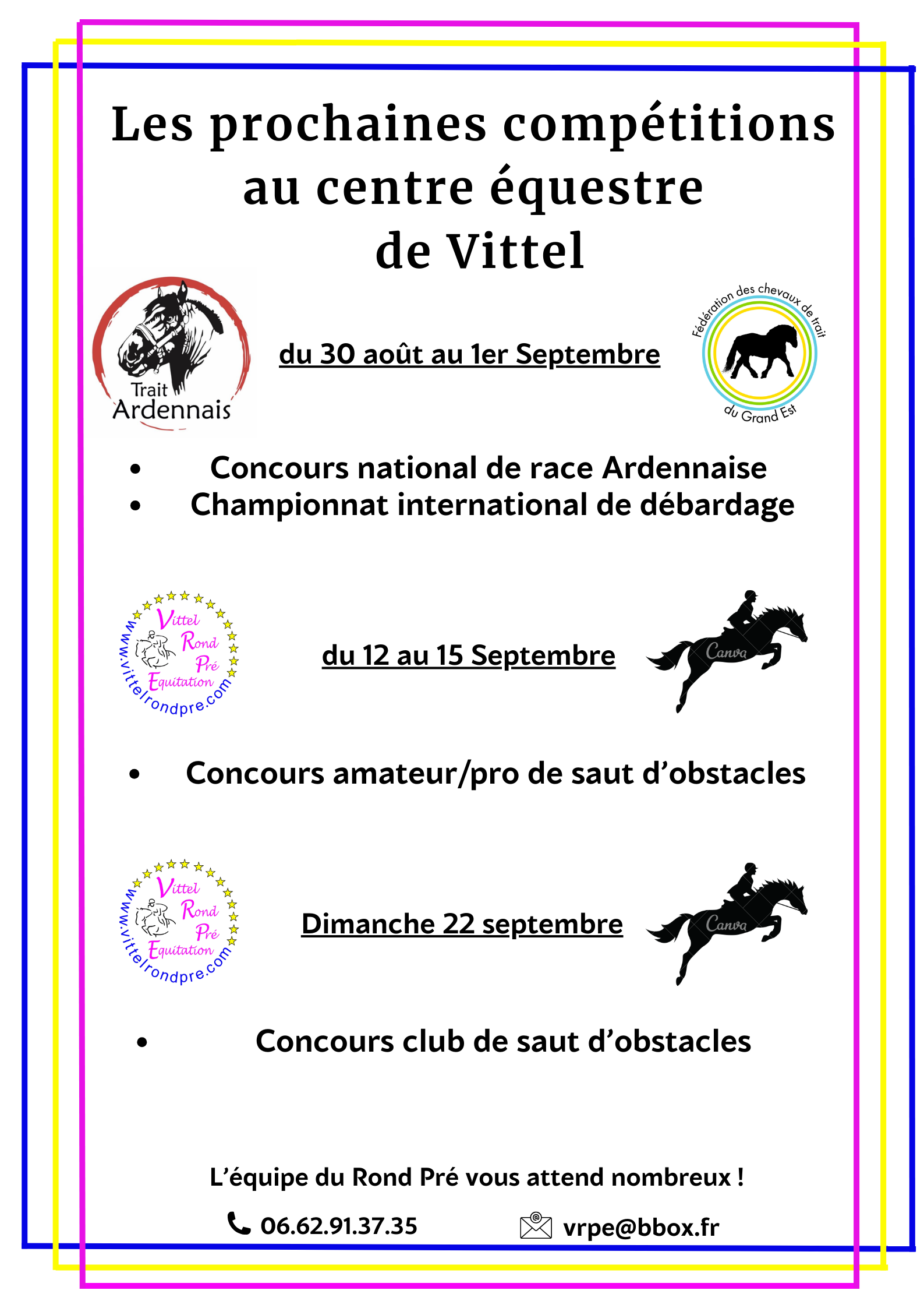 [Les prochaines compétitions...] - Vittel Rond Pré Equitation - Centre ...